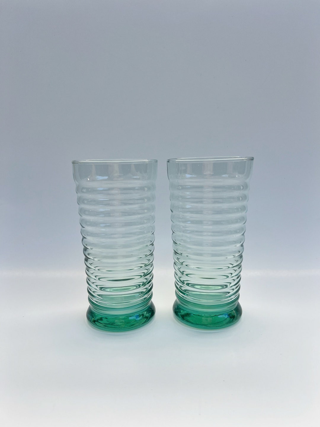Set of Two Vintage 1990s Sirrus Spanish Green Cooler Glasses by Libbey ...