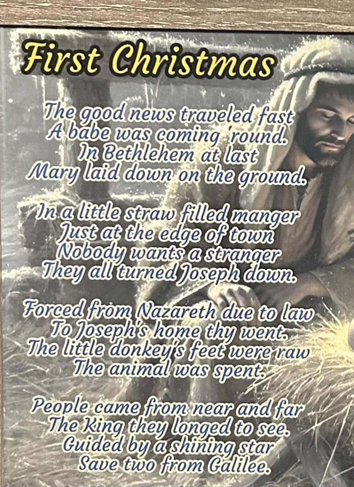 First Christmas Poem Printed on Aluminum Stock. Perfect Gift for ...