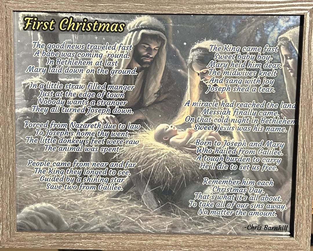 First Christmas Poem Printed on Aluminum Stock. Perfect Gift for ...