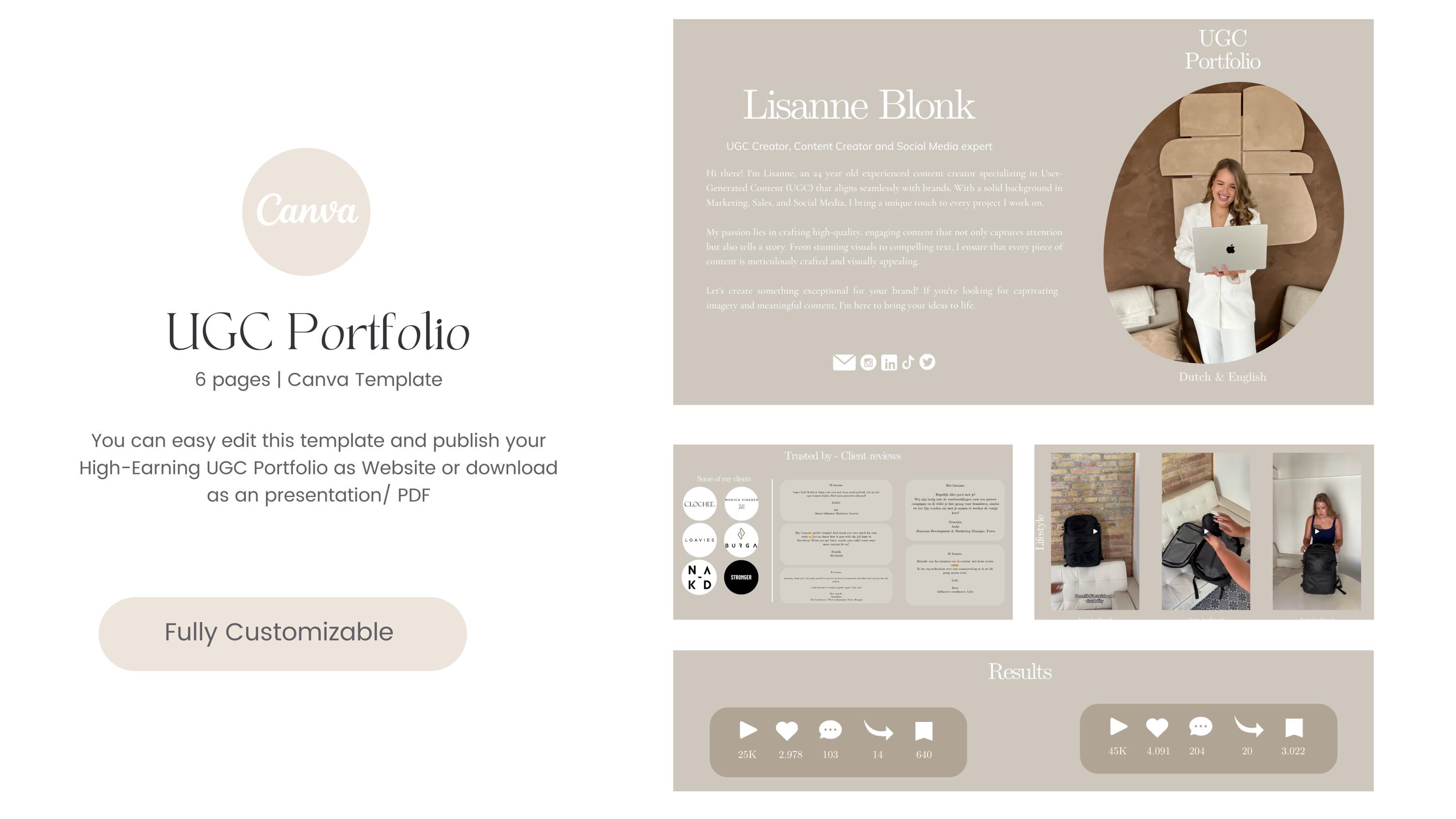 Custom UGC Portfolio, High-earning UGC Portfolio, Canva, Pro Ugc ...