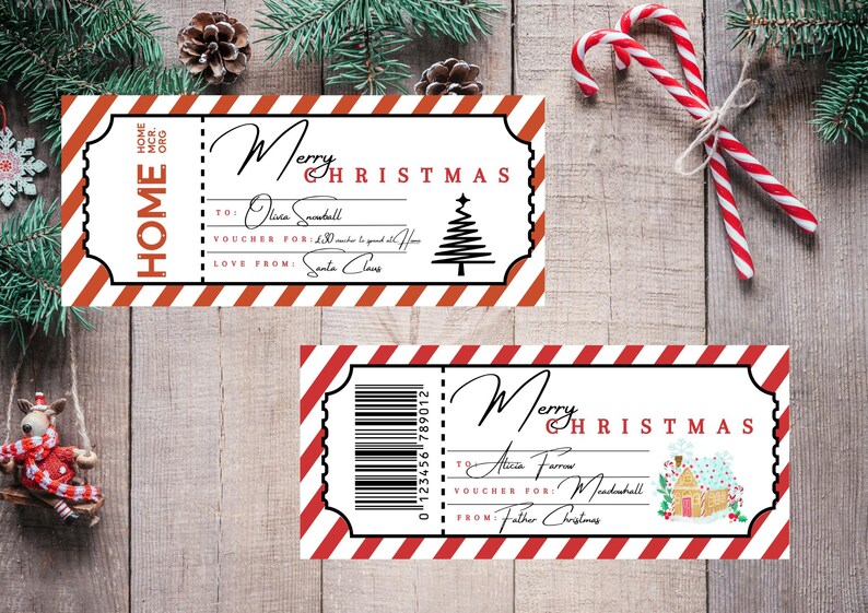 Printable Christmas Gift Voucher Customisable Holiday Gift Certificate ...