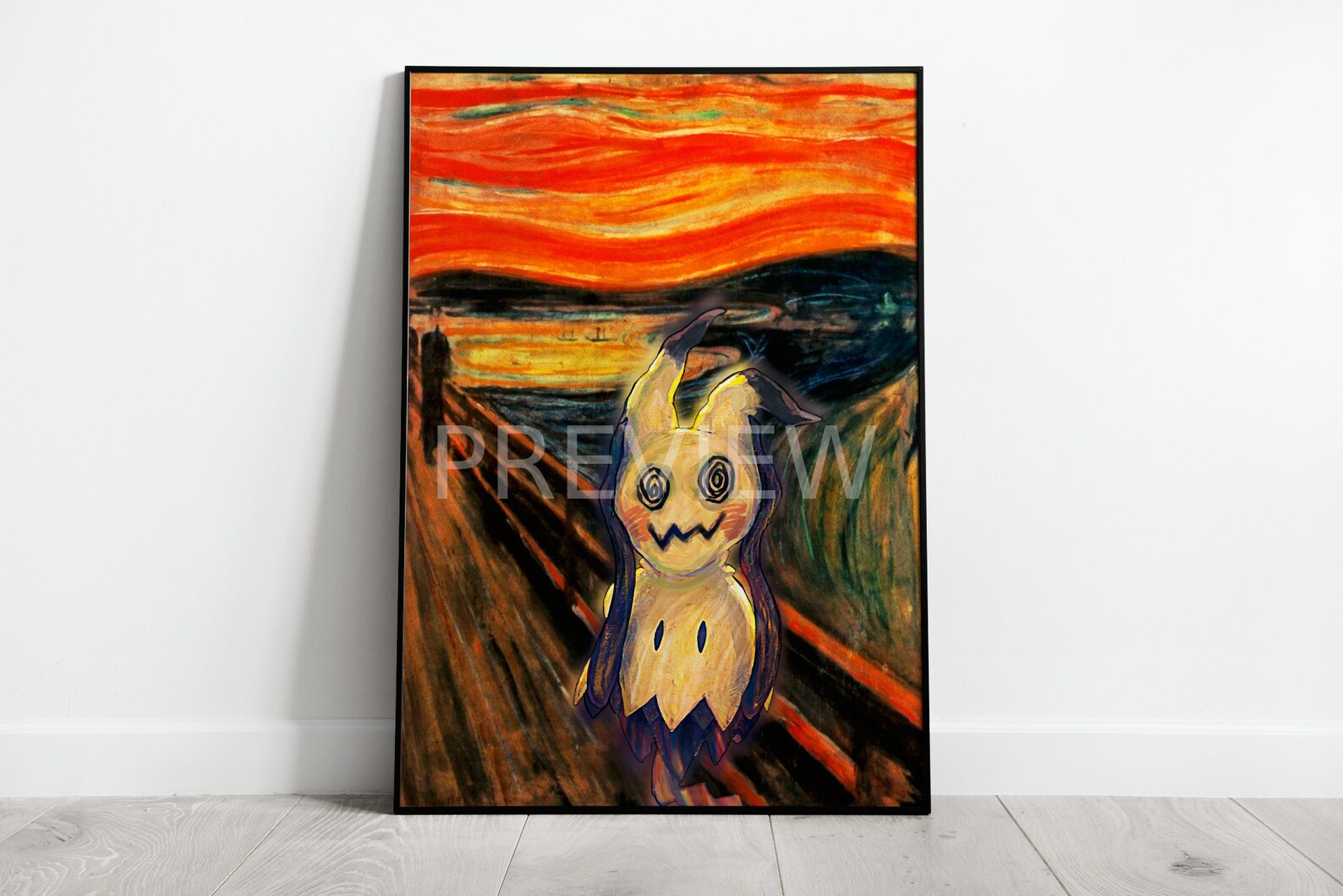 Mimikyu Edvard Munch Scream Promo Card Poster High Quality Print ...