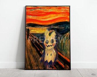 Eevee Edvard Munch Scream Promo Card Poster High Quality Print Durable ...