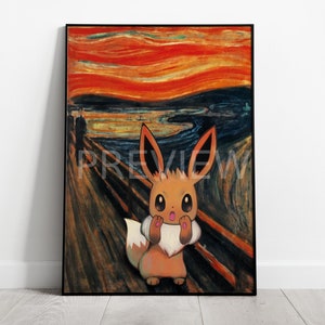 Eevee Edvard Munch Scream Promo Card Poster High Quality Print Durable ...