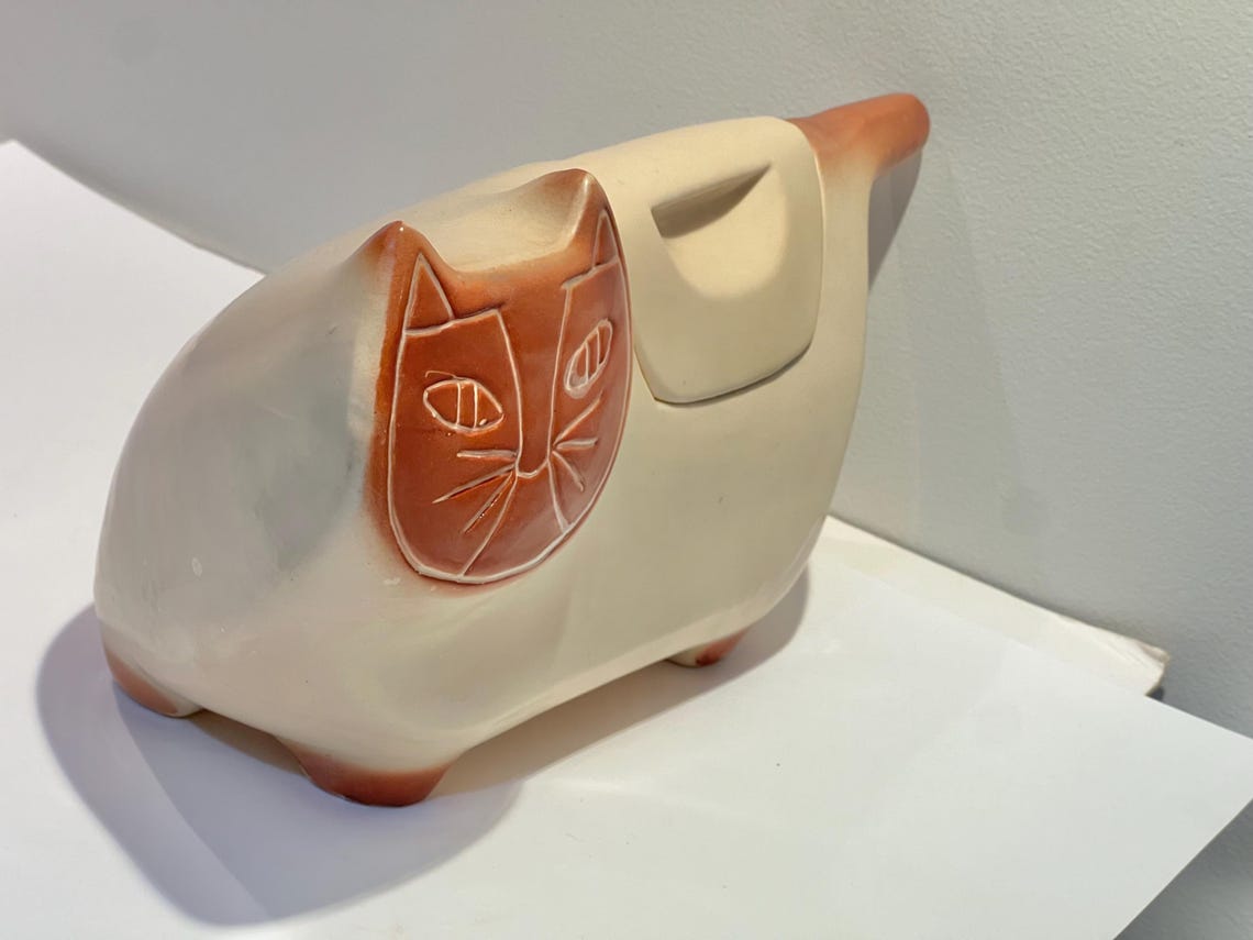 Vintage Rare Brush Stylized Siamese Cat Cookie Jar. Hard to Find. Brush ...