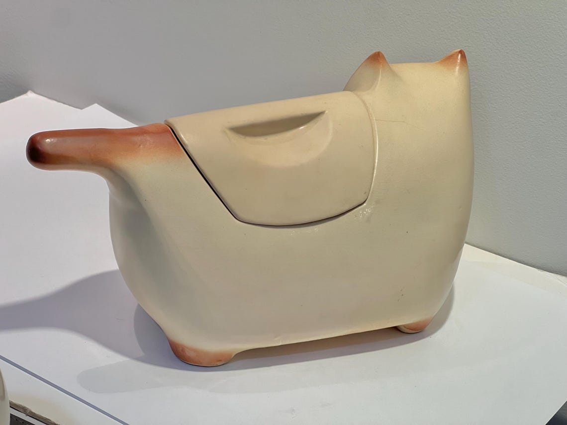 Vintage Rare Brush Stylized Siamese Cat Cookie Jar. Hard to Find. Brush ...