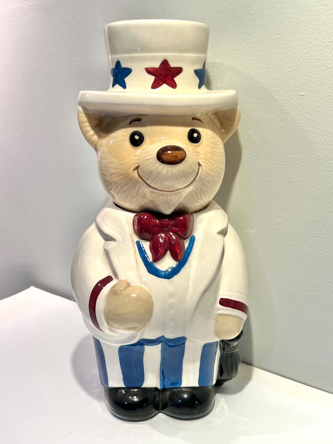 Vintage Metlox Uncle Sam Teddy Bear Cookie Jar. Mint Condition. - Etsy