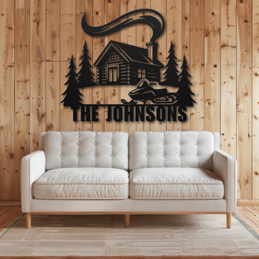 Custom Snowmobile Camp Metal Sign | Personalized Cabin Sign ...