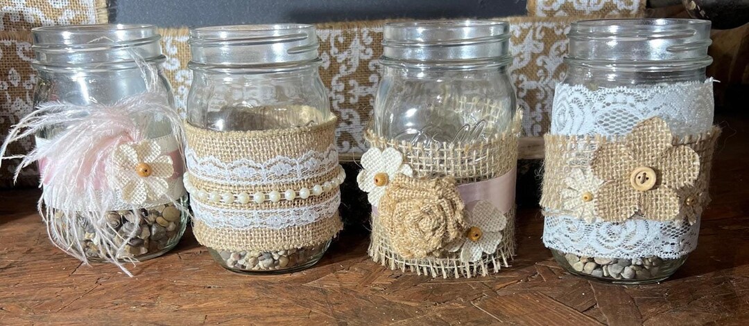 Mason Jar Centerpiece Decor – Rustic Elegance for Any Occasion! - Etsy