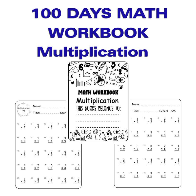 Worksheets 100 Days Math Multiplication Printable Homeschool Teacher ...