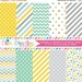 Yellow Aqua & Gray Printable Digital Paper Pack Polka Dots | Etsy