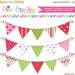 Christmas Bunting Banner Flag Clipart Commercial Use Clip Art | Etsy