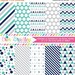 Commercial Use Digital Paper Pack Navy Blue Turquoise Silver | Etsy