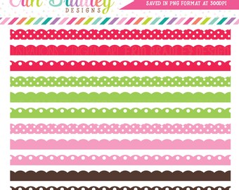 Digital Christmas Borders Clip art Red Green Blue. Small | Etsy