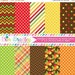 Thanksgiving Digital Paper Pack Personal & Commercial Use Red | Etsy