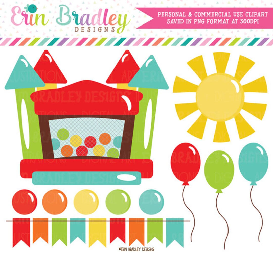 Bouncy Castle Clipart: Bounce House Graphics (digital Download) - Etsy