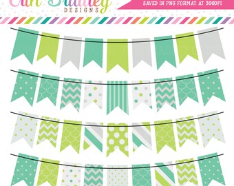 Bunting Banner Flag Clipart Commercial Use Clip Art Graphics - Etsy