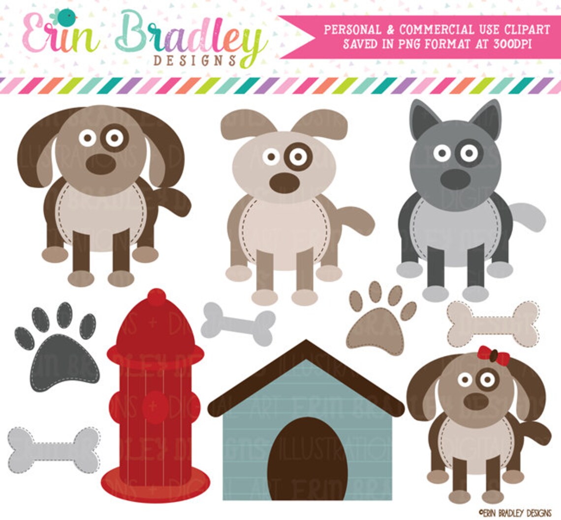 Puppy Dog Party Clipart Commercial Use Clip Art Graphics Instant ...