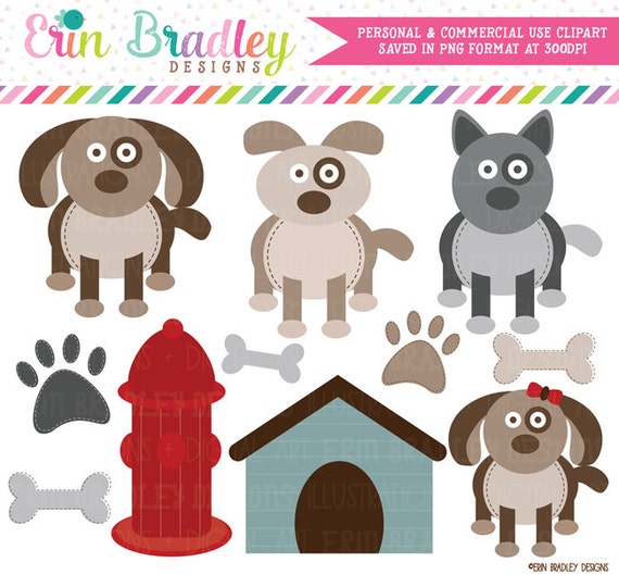 Puppy Dog Party Clipart Commercial Use Clip Art Graphics - Etsy