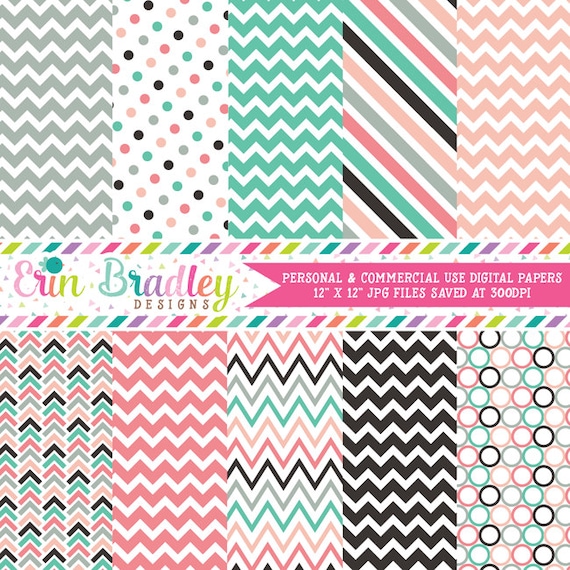 PRINTABLE Spring Fever Digital Paper Pack Scrapbook Paper Set of 8 ...