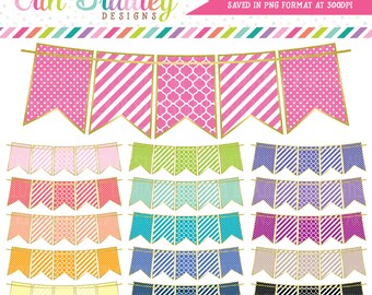 Bunting Clipart Graphics Instant Download Digital Clip Art - Etsy