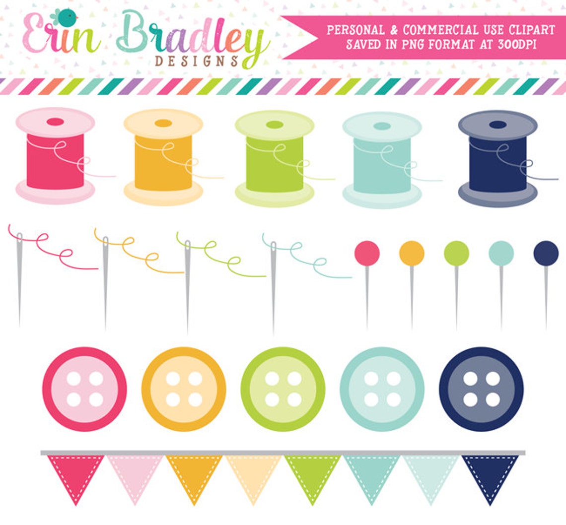 Sewing Clipart Commercial Use Clip Art Graphics - Etsy