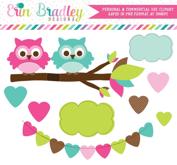 Pink And Blue Owl Clip Art