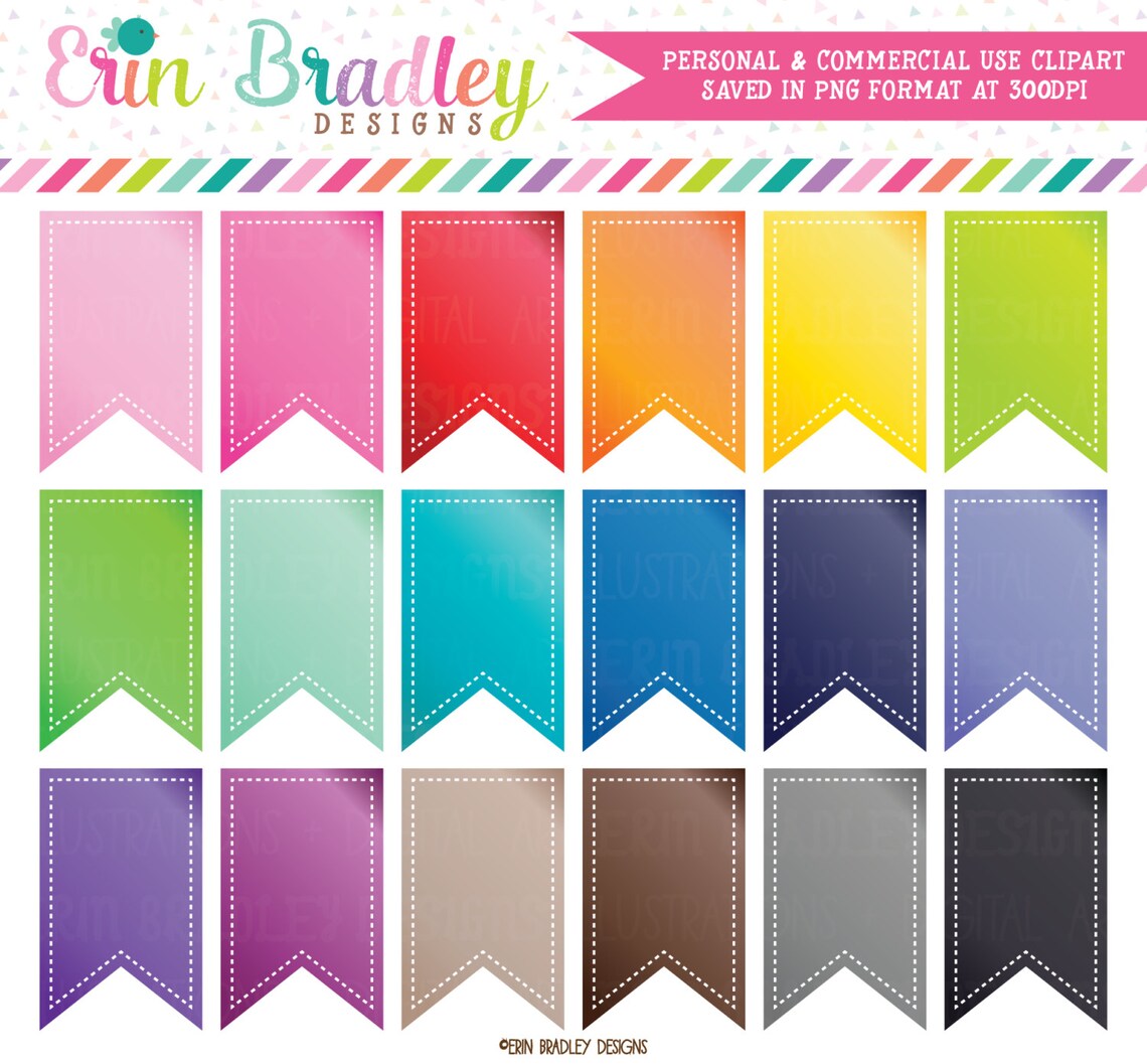 Digital Scrapbooking Clipart Faded Flags Clip Art Graphics | Etsy