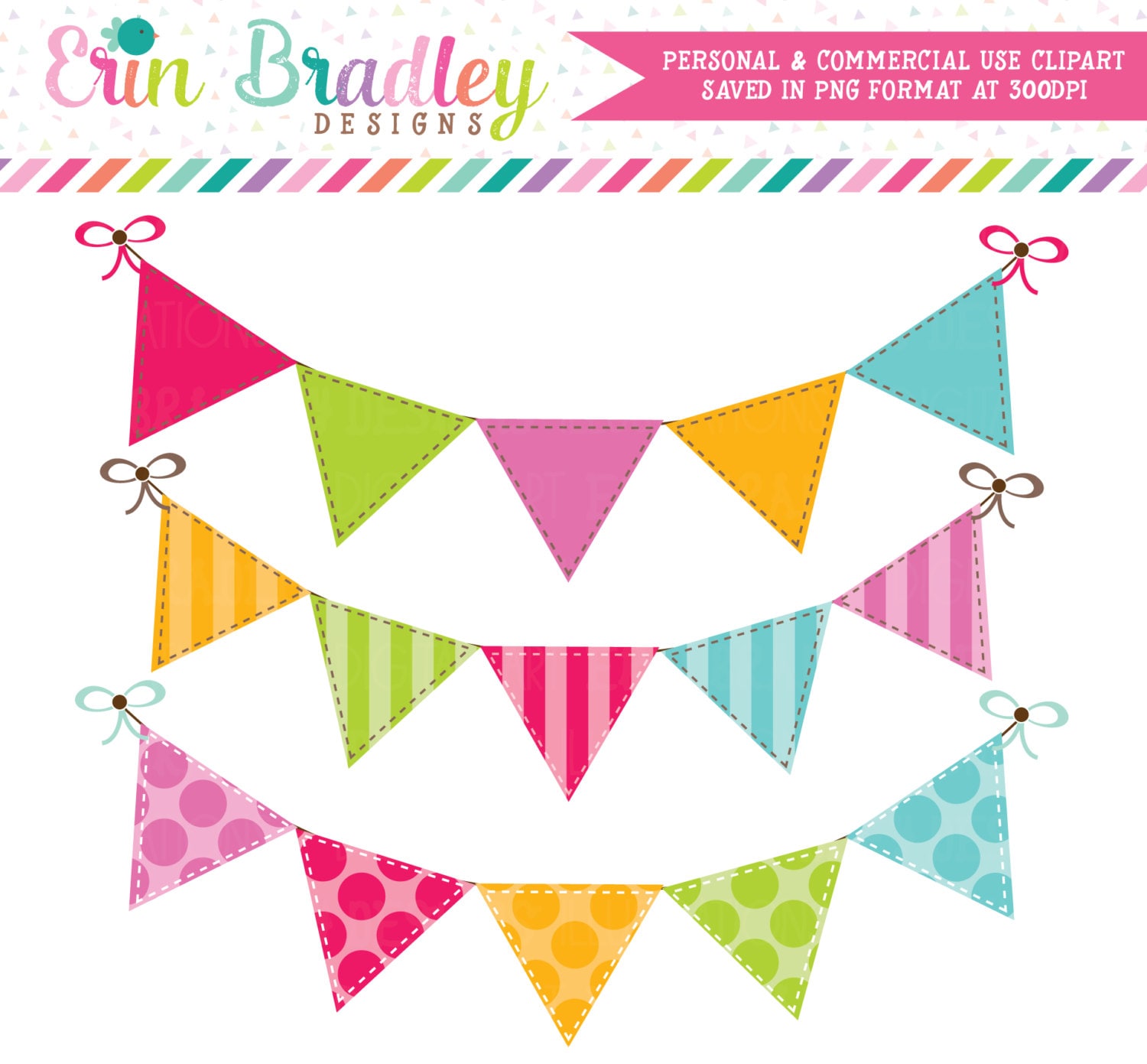 Purple Bunting Clip Art