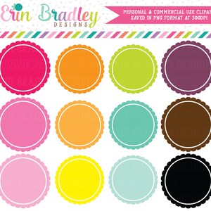 Digital Scrapbooking Clipart Clip Art Scalloped Border Circle Frames ...