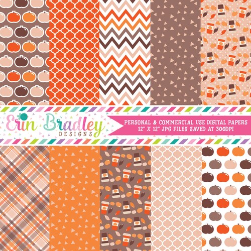 Boho Fall Digital Paper Pack Printable Autumn Papers Digital | Etsy