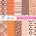 Blue Orange and Brown Commercial Use Digital Paper Pack - Etsy
