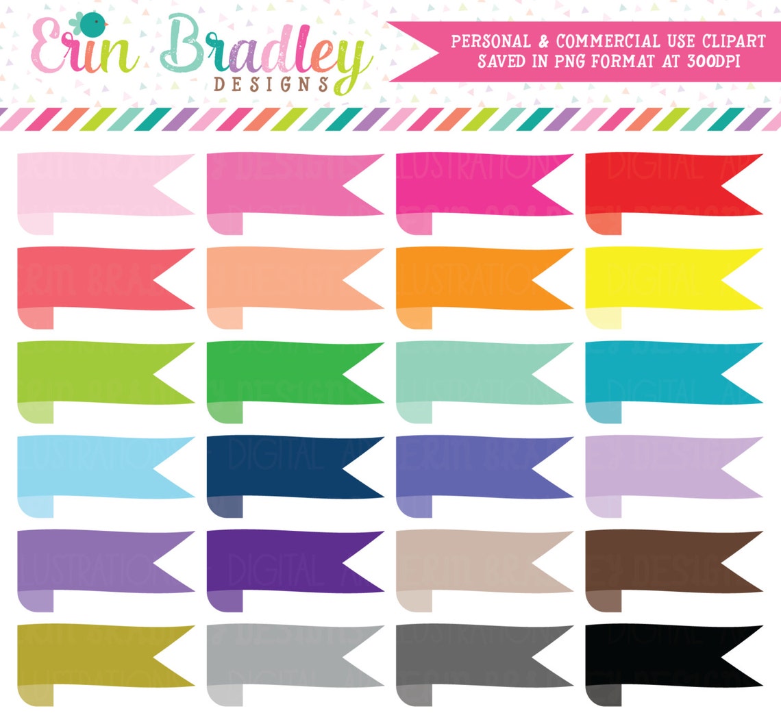 Wrap Around Ribbon Banner Clipart Personal & Commercial Use - Etsy