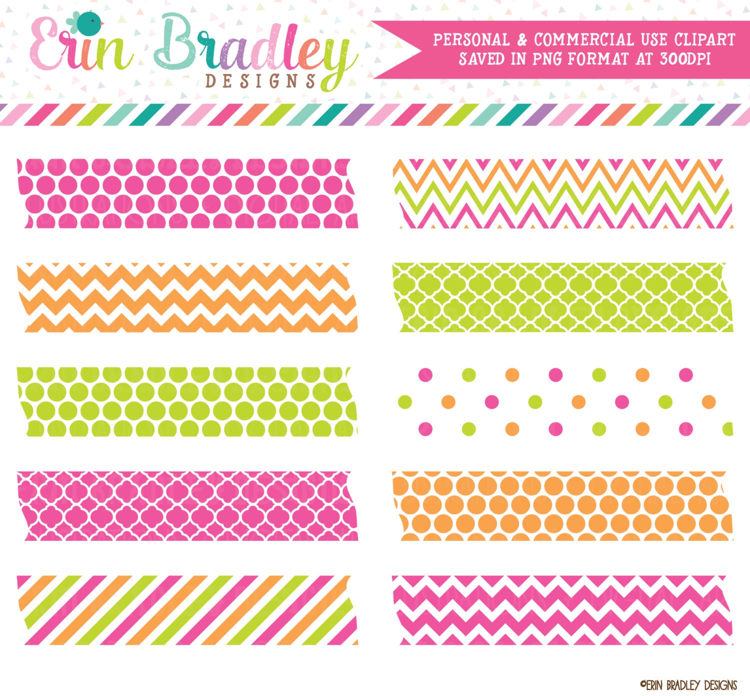 Lime Green And Hot Pink Chevron Pattern