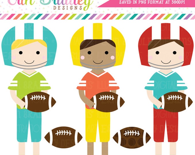 Football Clipart. Sport Graphics, Boys American Player Characters ...