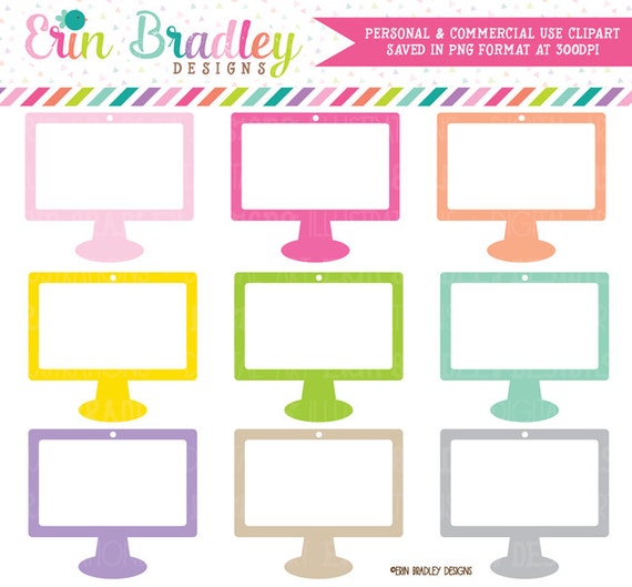 Computer Clipart Graphics, Social Media Clip Art Set, Commercial Use ...