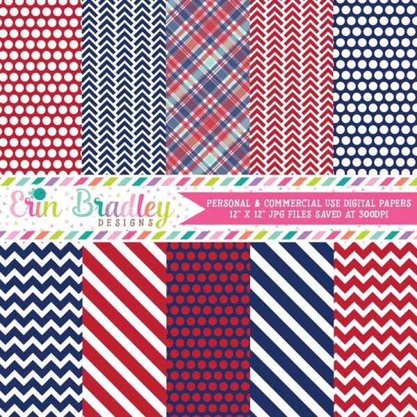 Navy and Red Chevron - Etsy