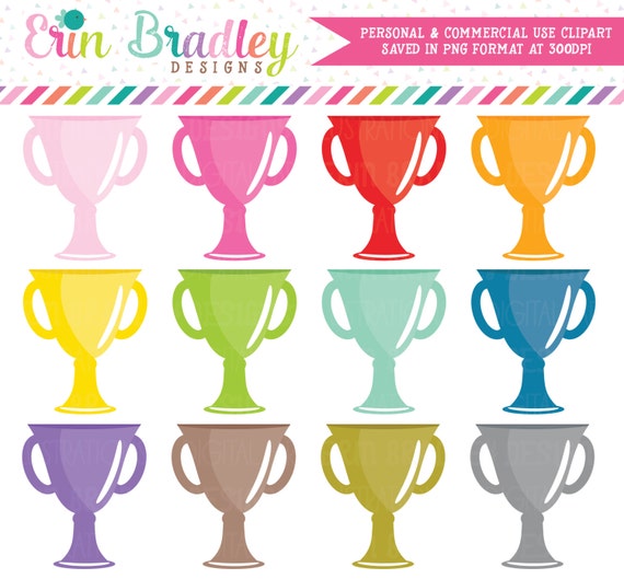 Trophy Clipart, Sports or School Awards Clip Art Graphics, Personal ...