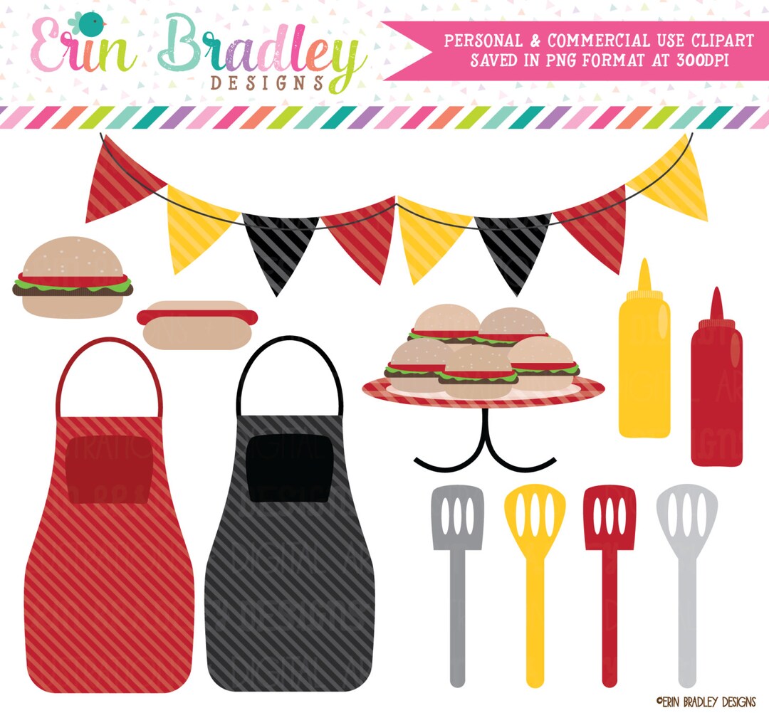 BBQ Picnic Clipart Commercial Use Clip Art Graphics Instant Download - Etsy