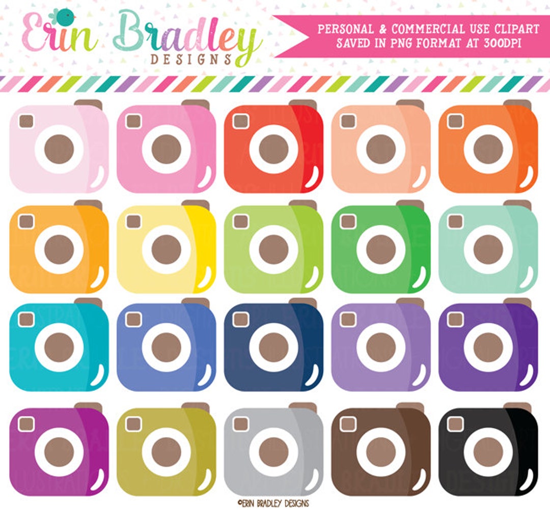 Camera Clipart Personal & Commercial Use Cute Cameras Photography Clip ...