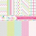 Summer Fun Digital Scrapbook Paper Pack Digital Paper Set Pink Orange ...