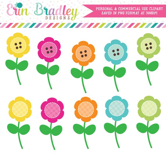 Spring Flowers Clipart Clip Art Personal and Commercial Use | Etsy