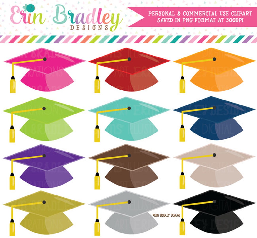 Graduation Hat Clipart School Clip Art Instant Download - Etsy