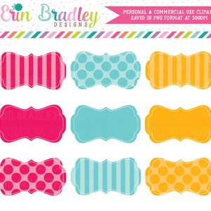 Scrapbooking Frames Clipart Clip Art in Red Blue Orange Polka Dots and ...