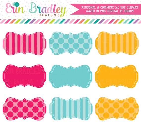 Scrapbooking Frames Clipart Clip Art in Red Blue Orange Polka Dots and ...