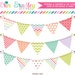 Bunting Clipart Graphics Instant Download Digital Clip Art Banner Flags ...