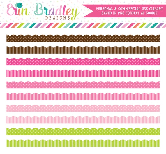 Digital Scrapbook Borders Clipart Clip Art in Preppy Polka Dots and ...