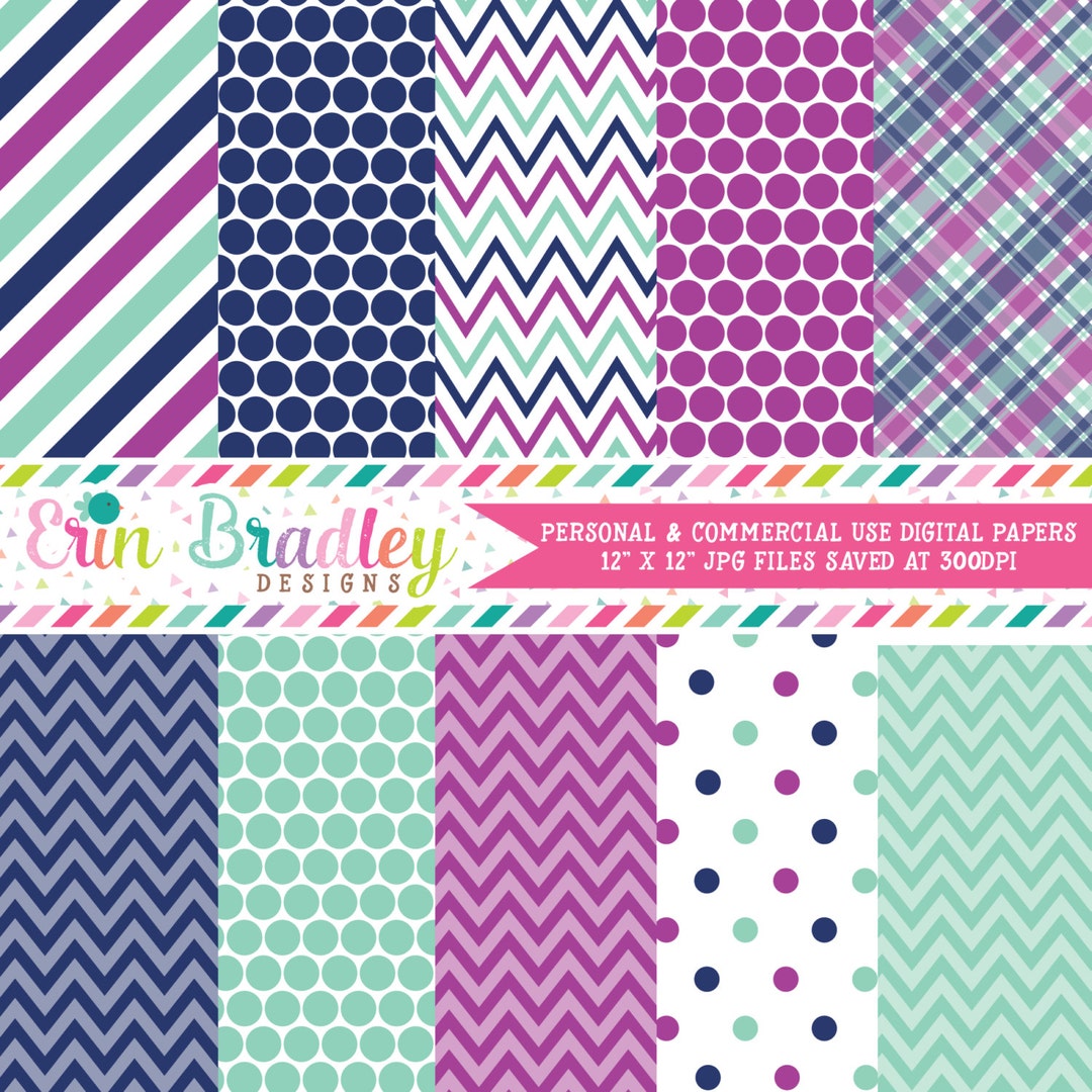 Purple and Blue Digital Paper Pack Commercial Use Instant Download - Etsy
