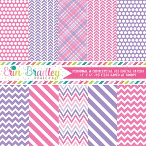Pink and Purple Digital Paper Pack Personal & Commercial Use Instant ...