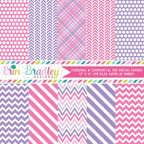 Pink and Purple Digital Paper Scrapbook Papers Wallpaper - Etsy